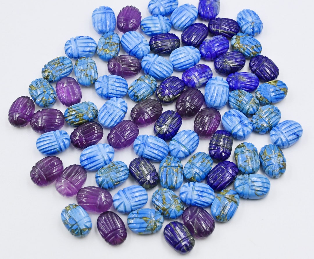 25 Pcs Quality Multi Scarab Beads, Turquoise Carved Beads, Loose ...