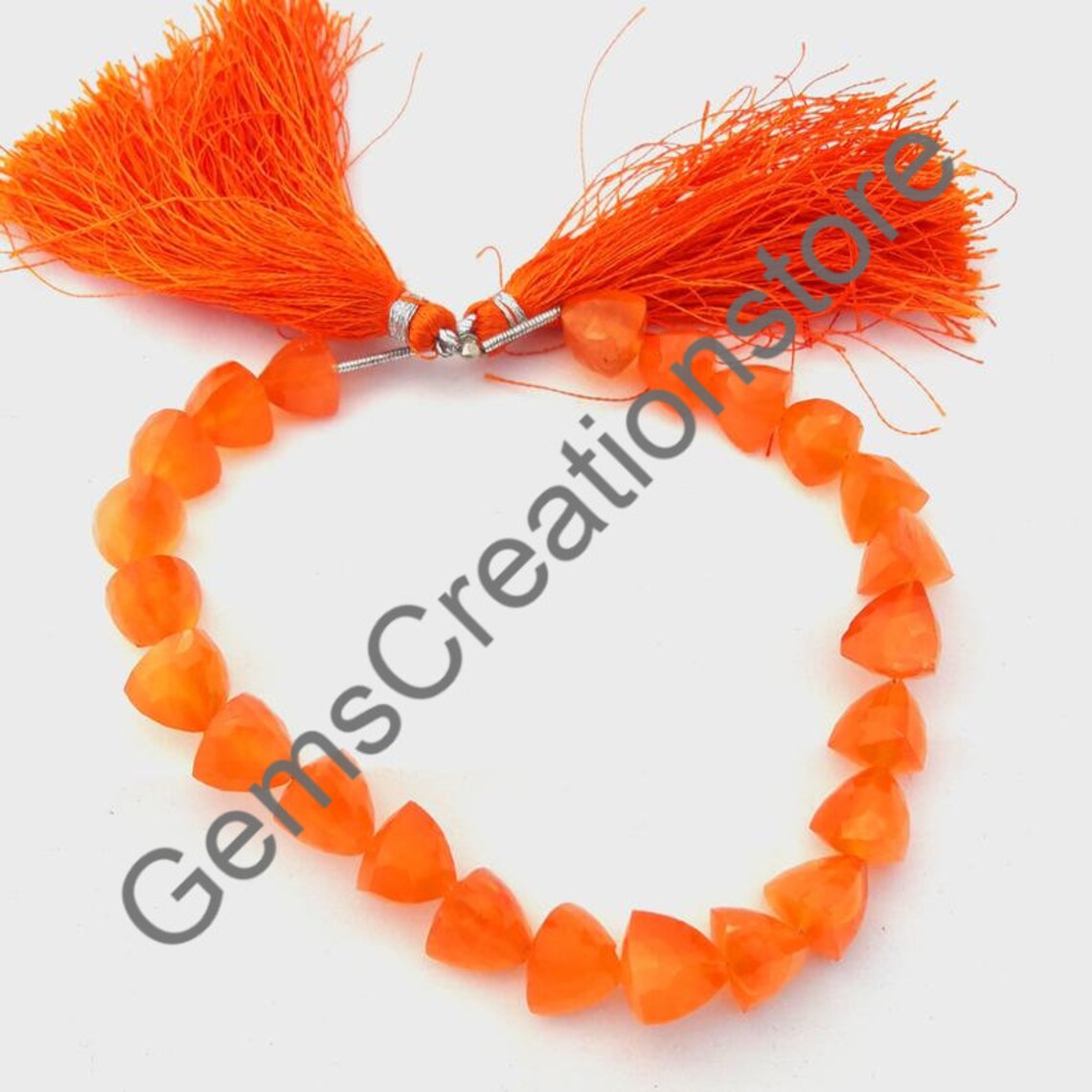 1 Str Natural Carnelian Faceted Trillion Shape Loose - Etsy