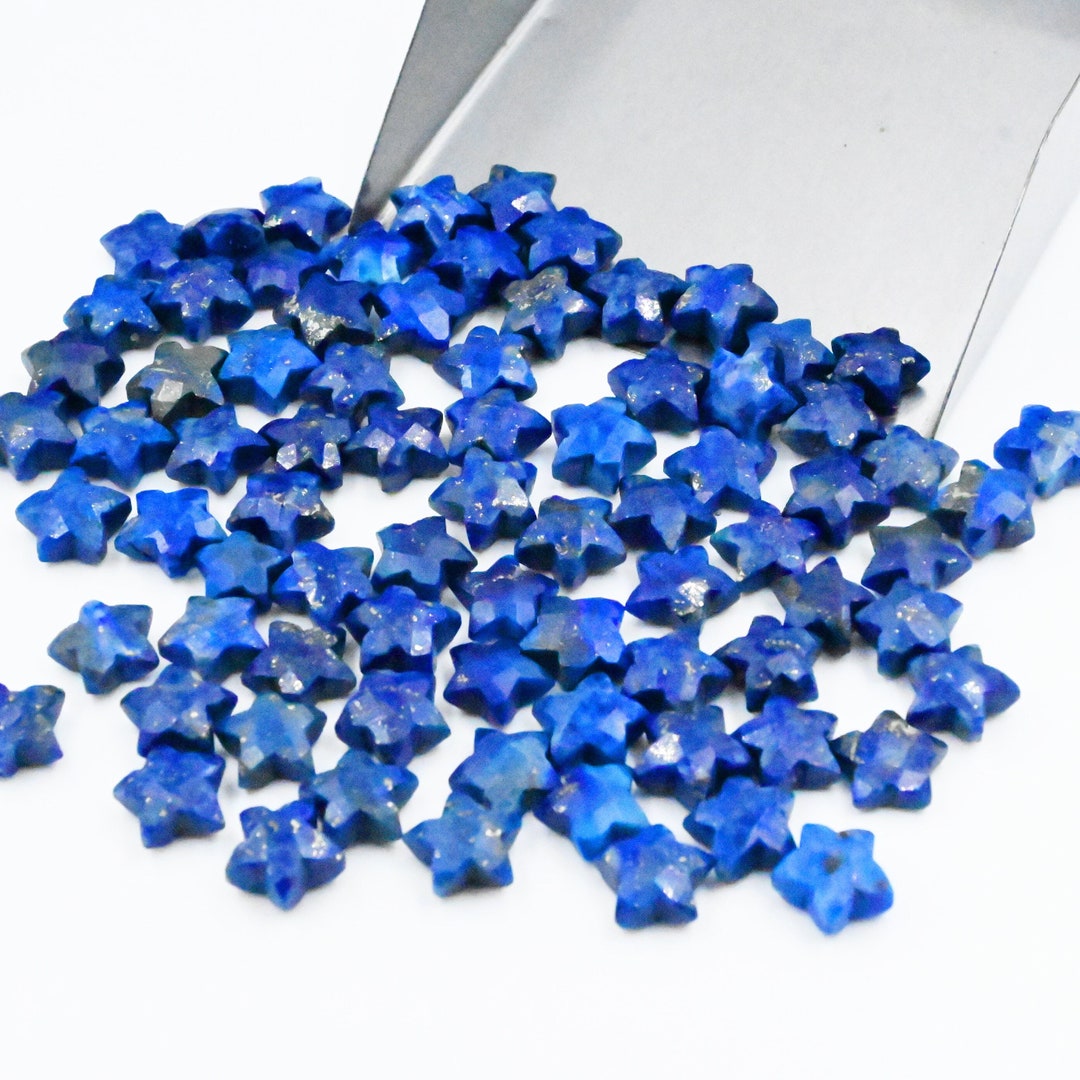 AAA Lapis Lazuli Stone Star Shape Gemstone, Faceted Hand Carved Star ...