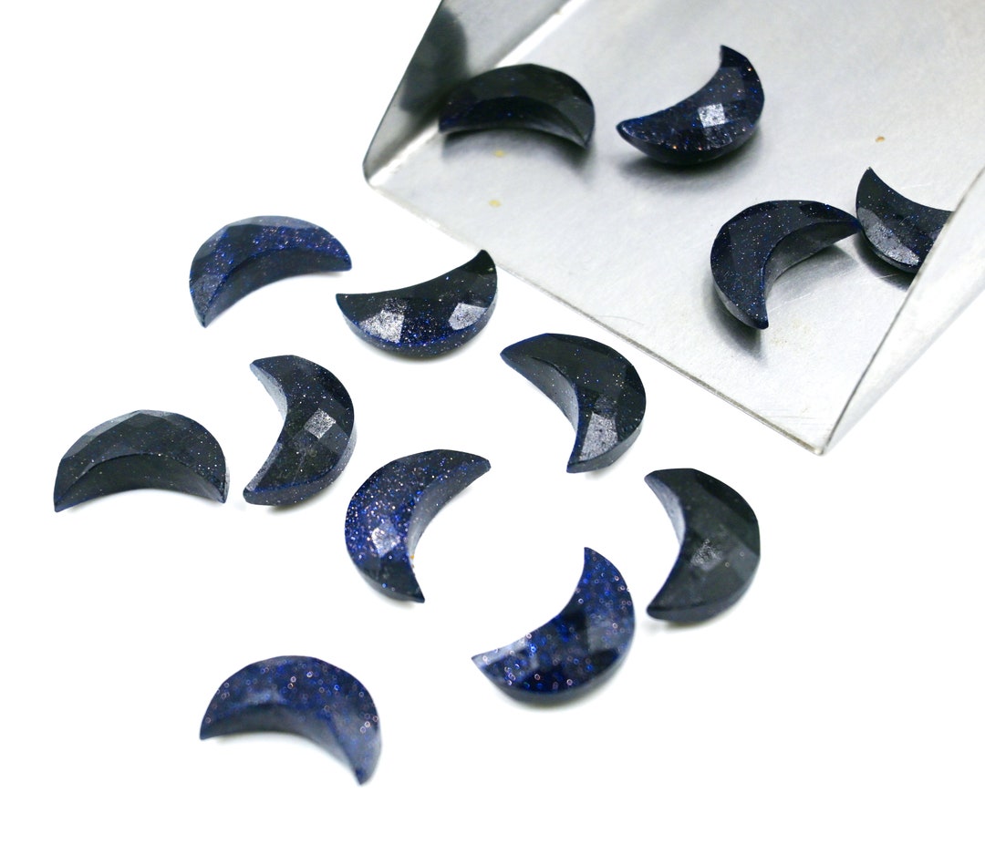 2,3,4pieces Natural Blue Sunstone Moon Briolettes, Faceted Carved ...