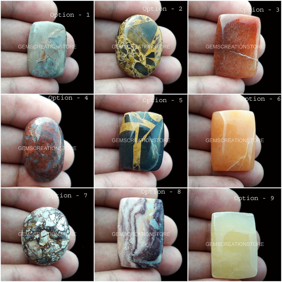 100% Natural Multi Jasper Plain Multi Shape Cabochon Loose Gemstone for ...