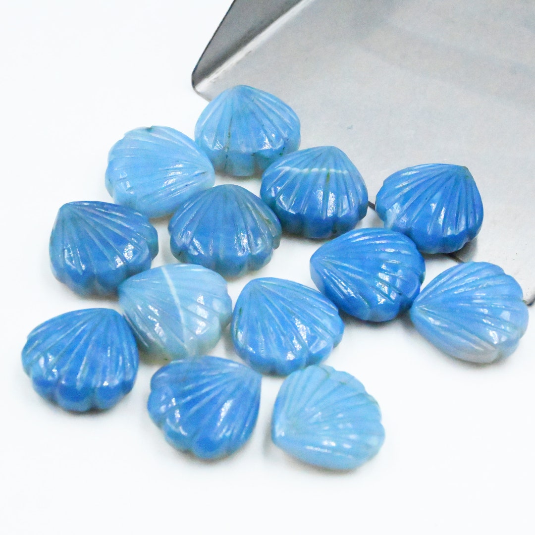 2,3,4pieces Natural AAA Blue Opal Shell Briolettes, Hand Carved ...