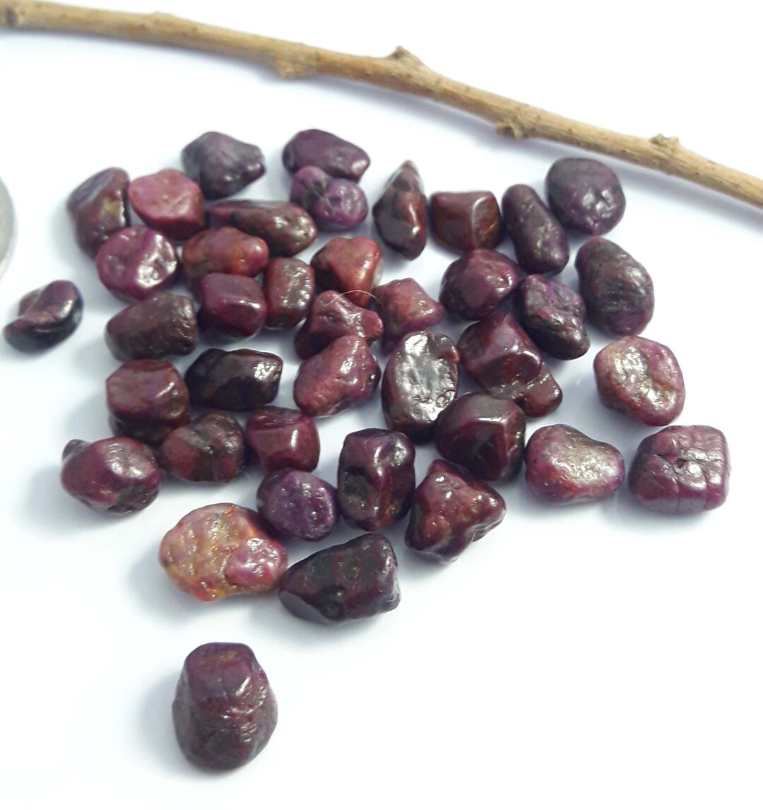 50 Pieces Natural Red Ruby Gemstone, Size 6-13 MM Ruby Rough, Untreated ...