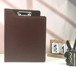 Custom Leather Portfolio, Vegan Leather Clipboard With Personalised ...