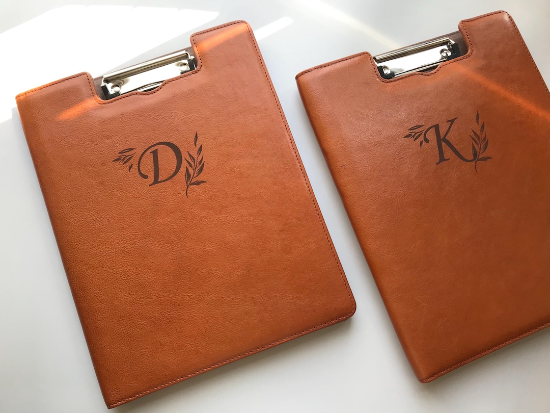 Custom Genuine Leather Clipboard, Tanned Leather Portfolio With Custom ...
