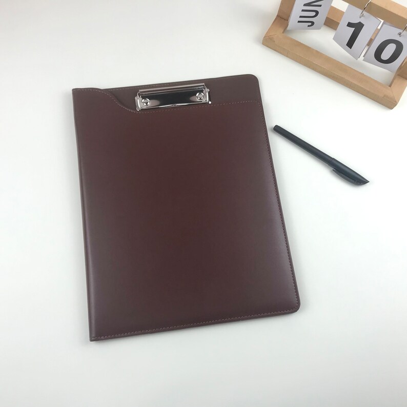 Custom Leather Portfolio, Vegan Leather Clipboard With Personalised ...