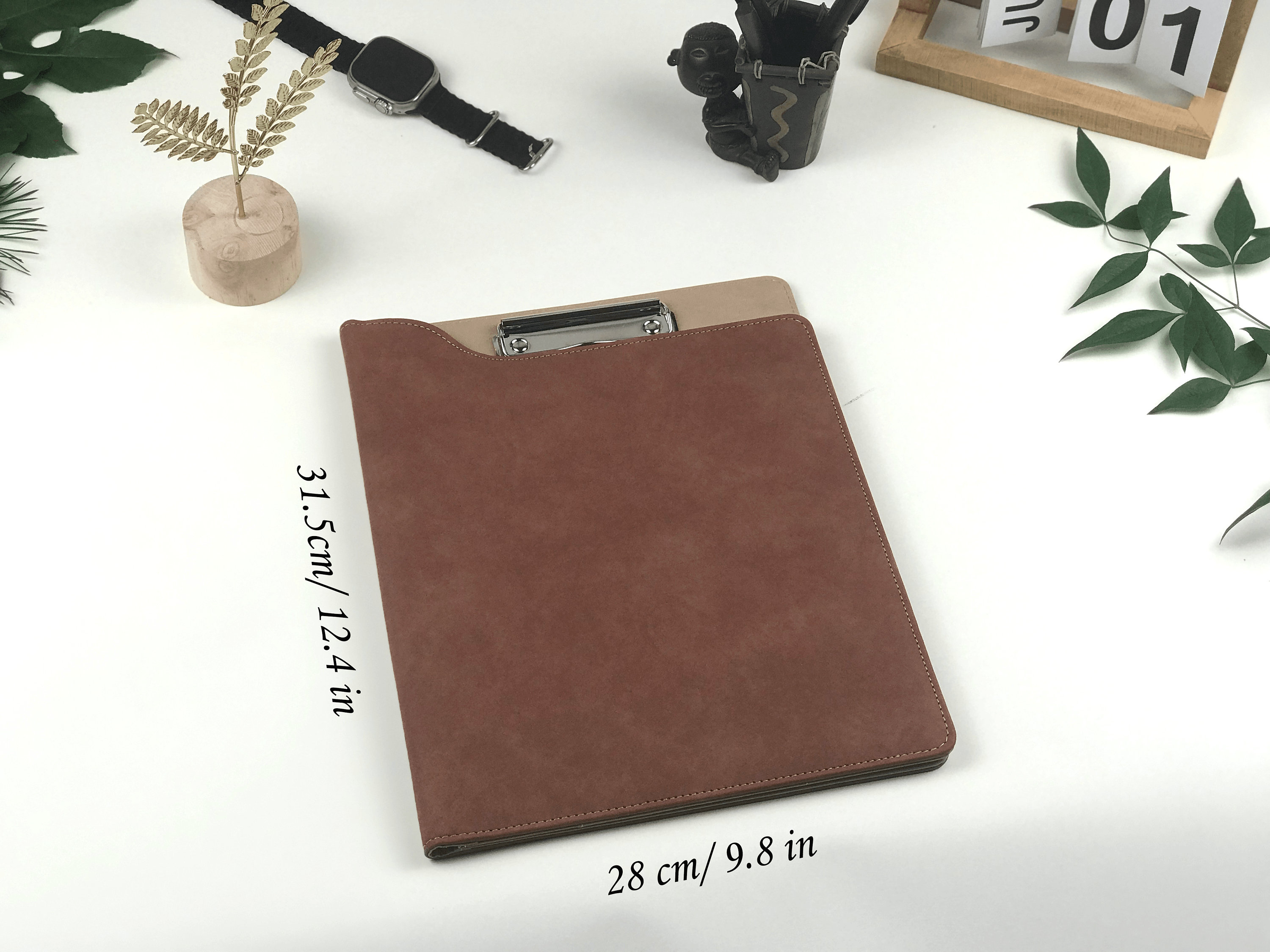 Custom Leather Portfolio, Vegan Leather Clipboard With Personalised ...