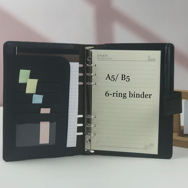 Custom Leather 6-ring Binder, Notebook With Personalised Engravings ...
