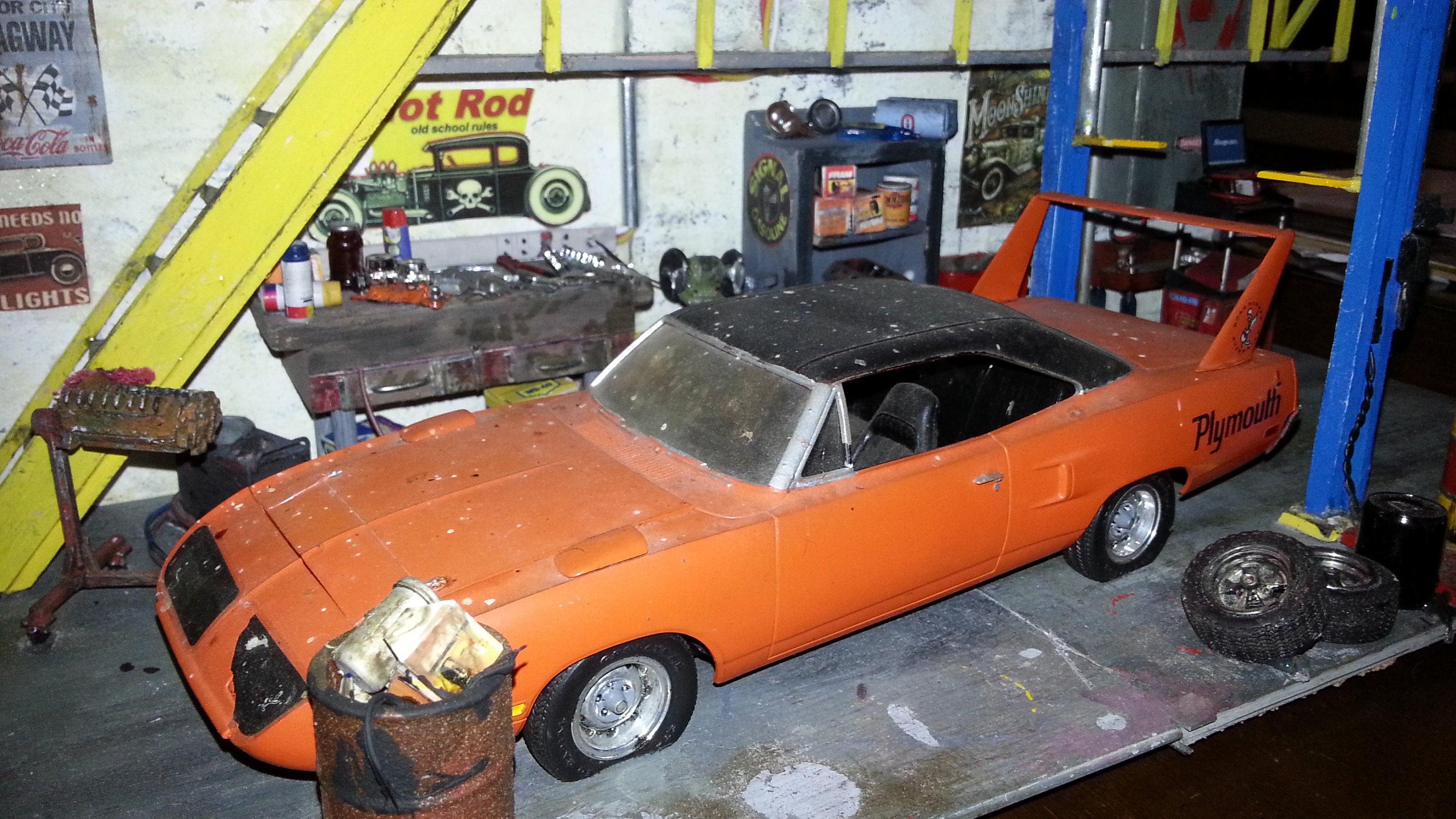 Built Model Car 1:24 Scale 1970 Plymouth Superbird for Junkyard or ...