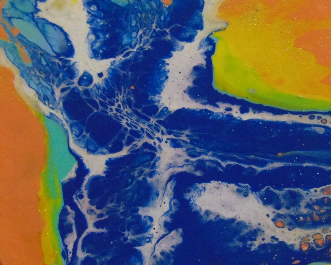 Abstract Big River Blues - Etsy