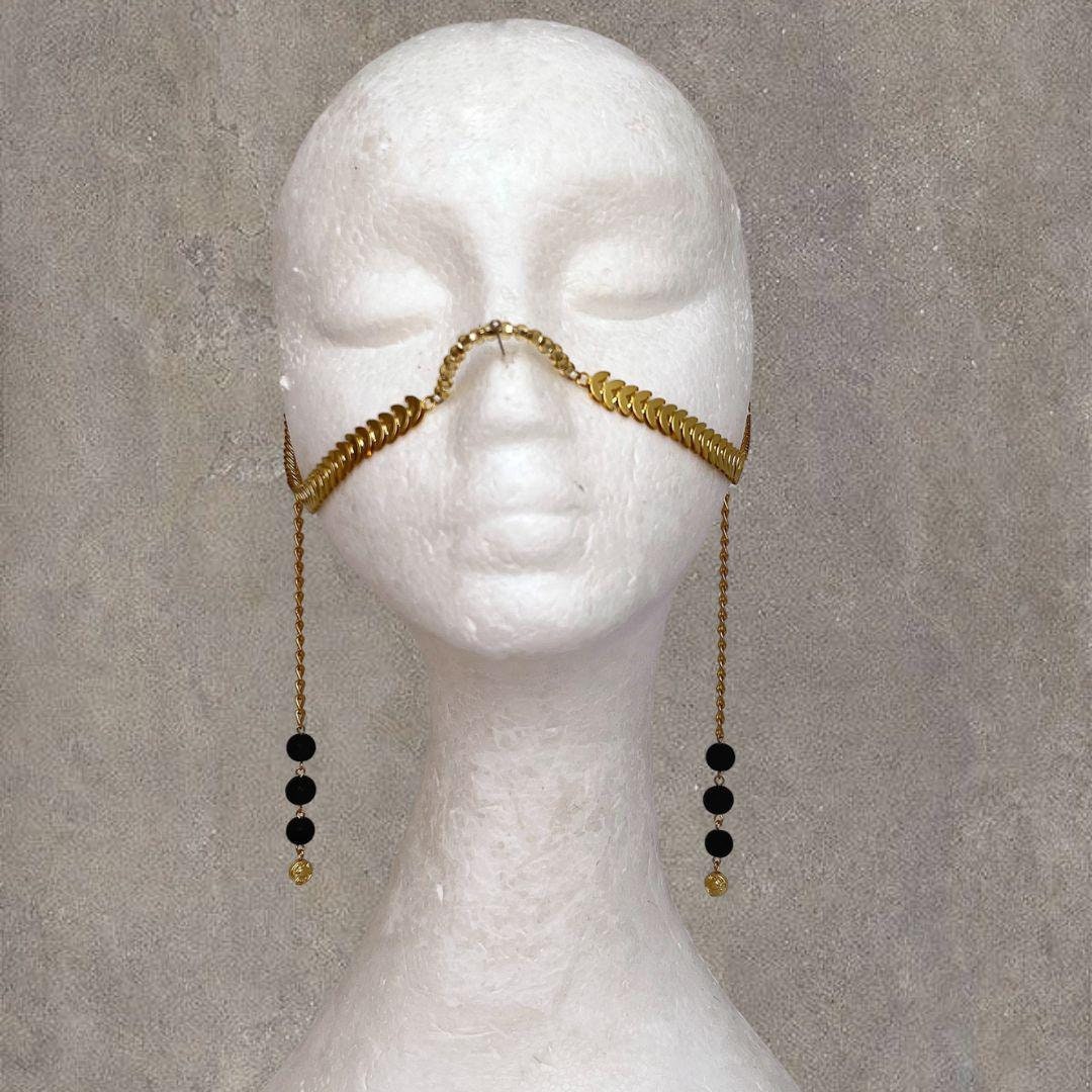 Gold Face Chain Bohemian Headpiece Unique Face Jewelry Raves Festival ...