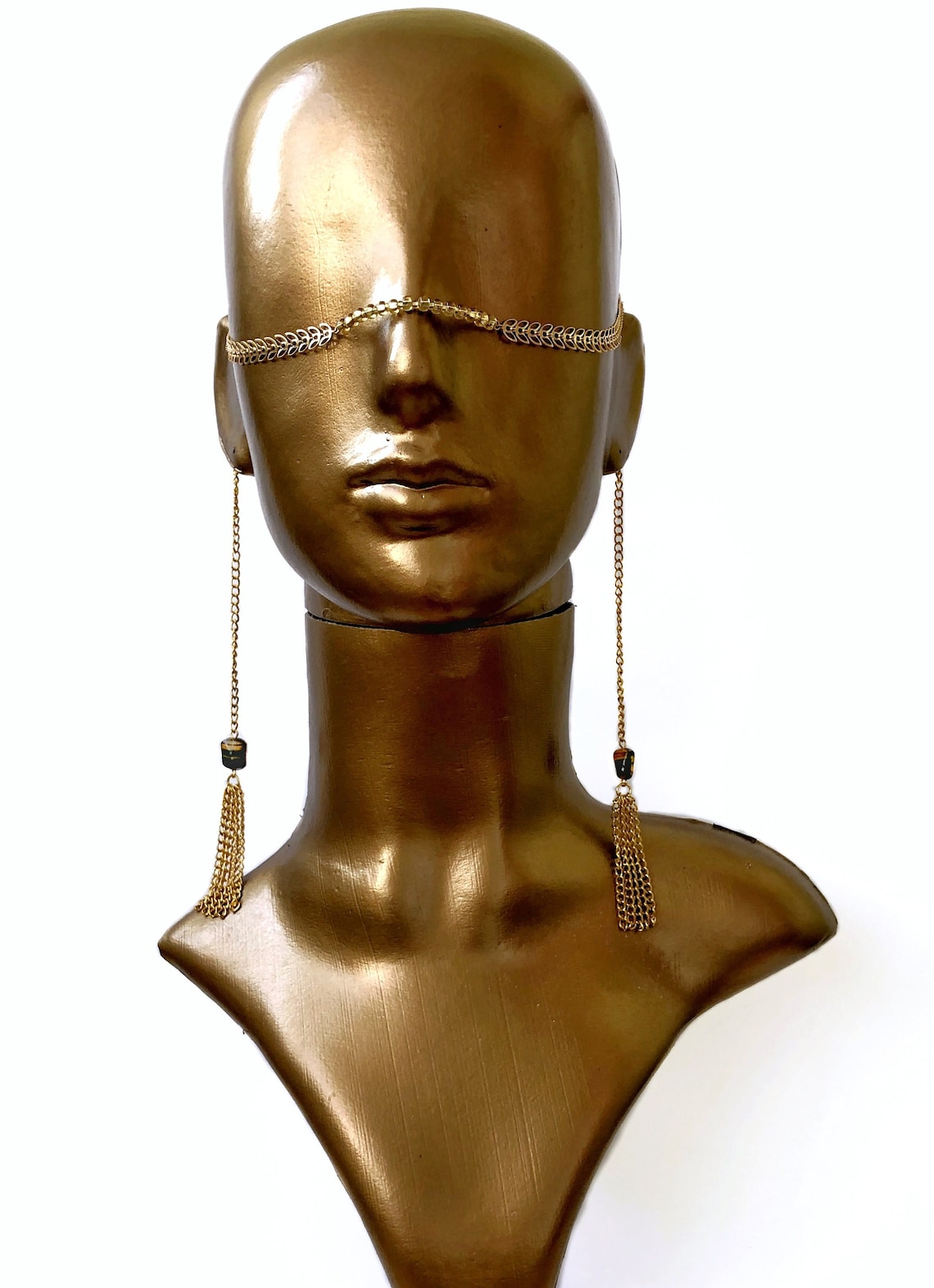 Gold Face Chain, Face Jewelry, Gold Face Veil, Face Chain, Head Chain ...