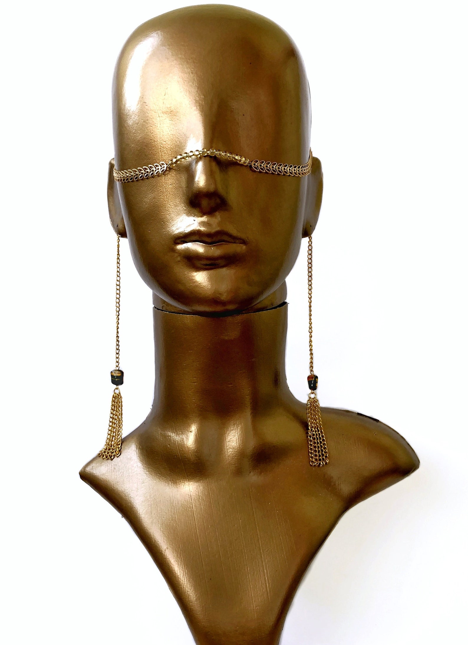 Gold Face Chain, Face Jewelry, Gold Face Veil, Face Chain, Head Chain ...