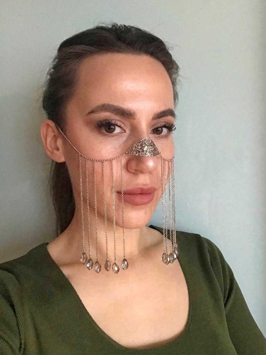 Face Chain Mask, Halloween Accessories Costume, Arabic Style Face ...