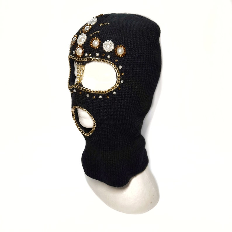 Ski Mask Rave Crystal Mask, Embroidery Balaclava, Ski Mask Balaclava ...