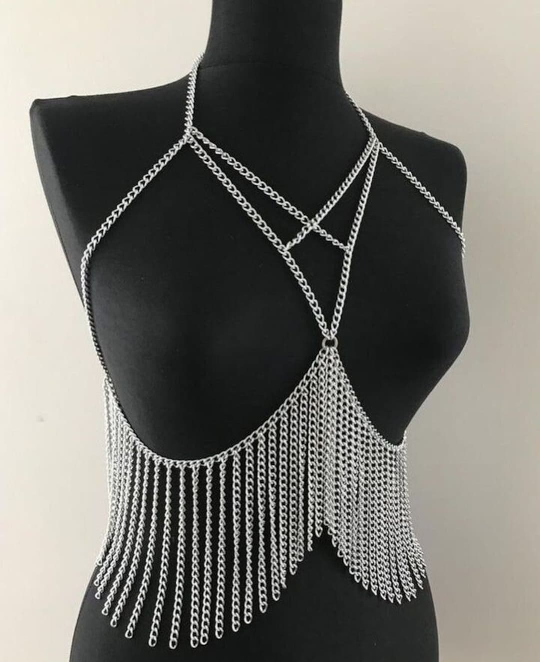 Festival Bra, Silver Bra, Body Chain, Body Jewelry, Rave Outfit ...