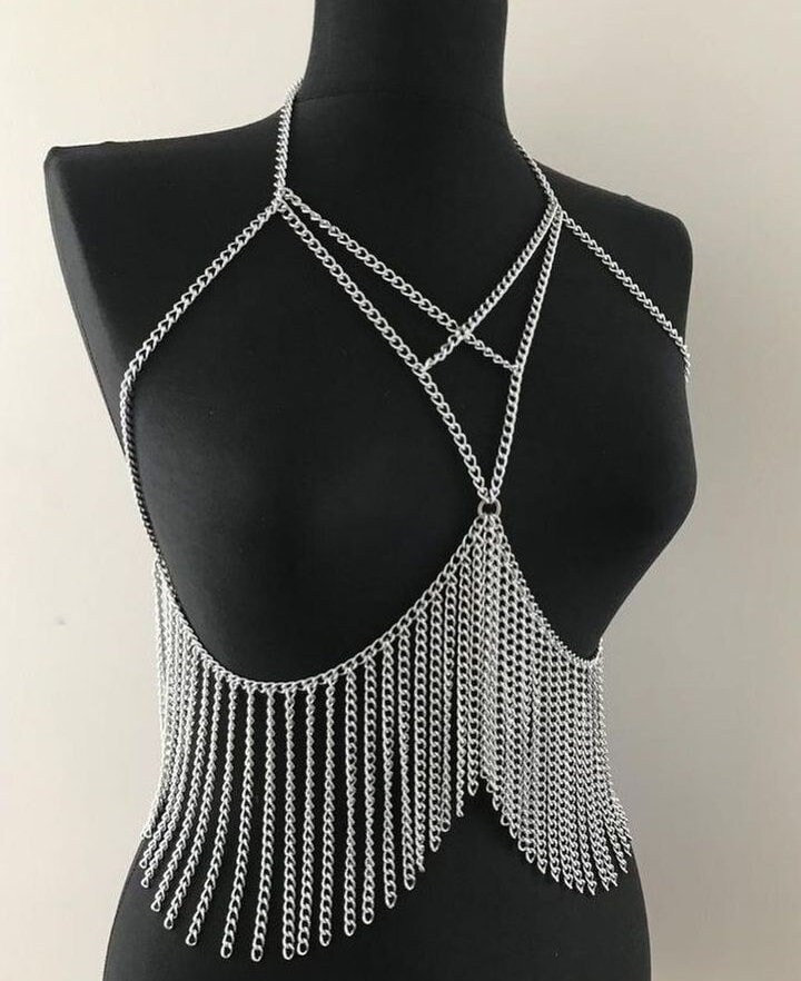 Festival Bra, Gold Bra, Body Chain, Body Jewelry, Rave Outfit, Festival ...