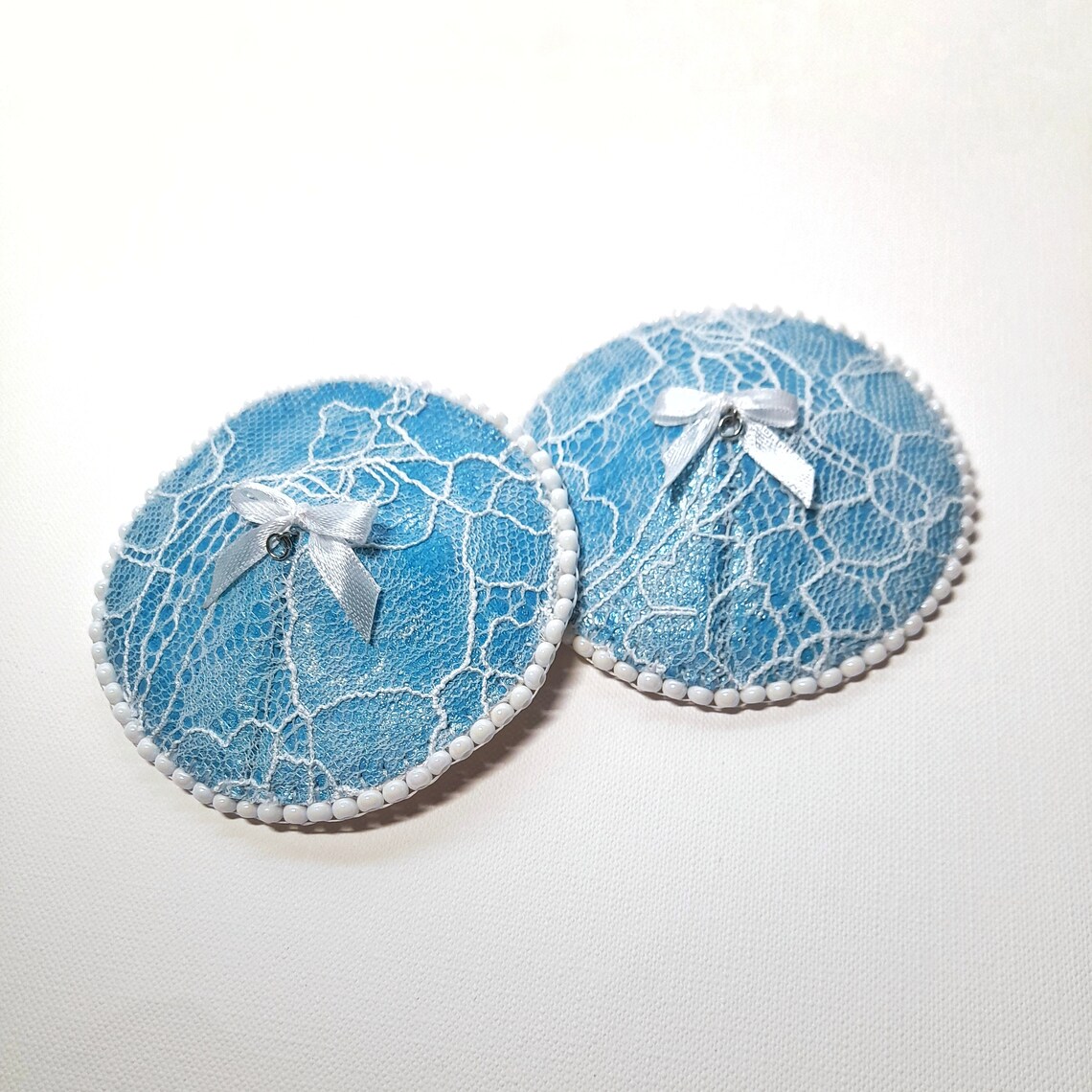 Drag Burlesque Nipple Pasties, Beaded Nipple Tsover With White Tassel, Burning Man Body Jewerly ...