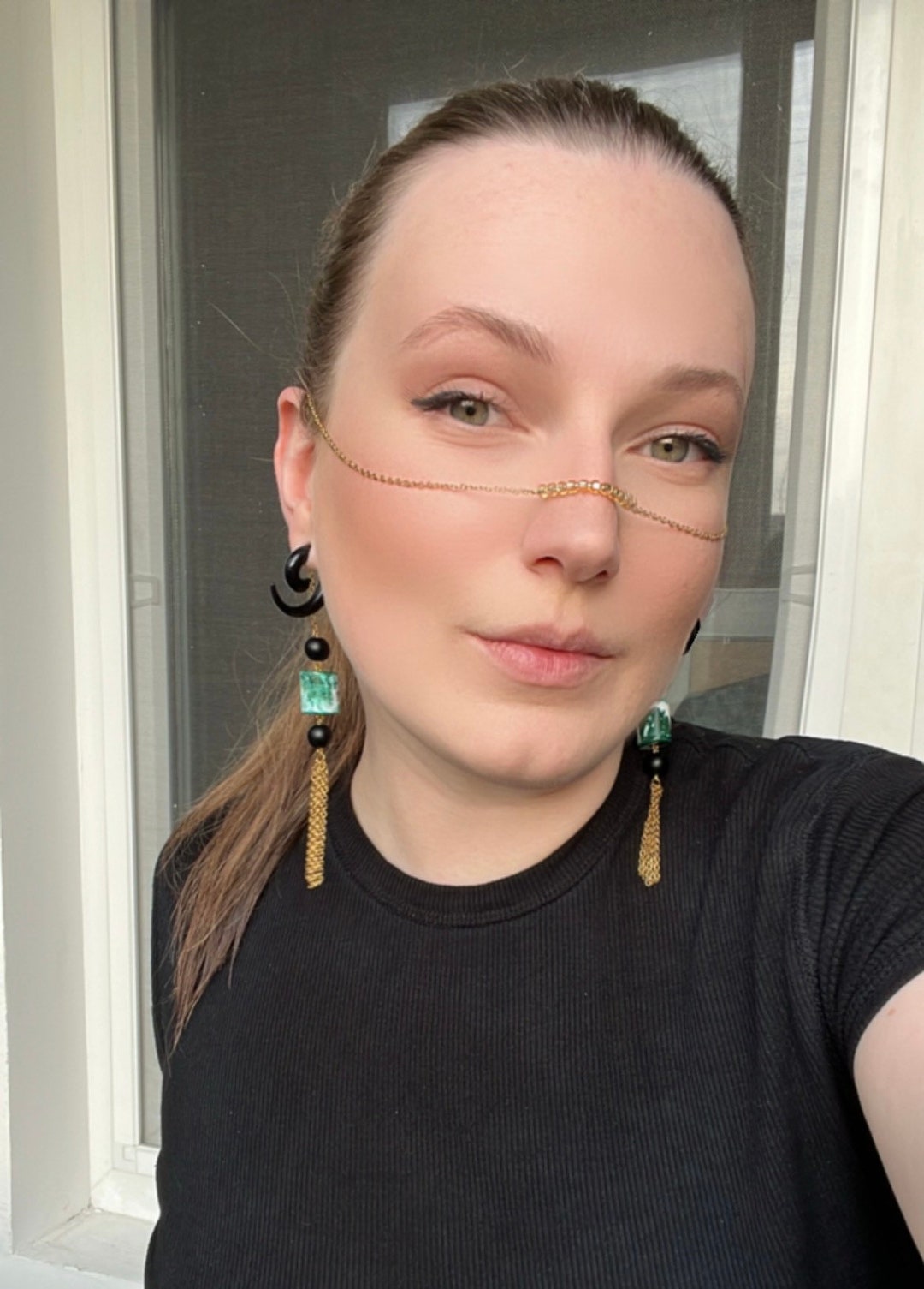 Gold Face Chain, Face Jewelry, Gold Face Veil, Face Chain, Head Chain ...