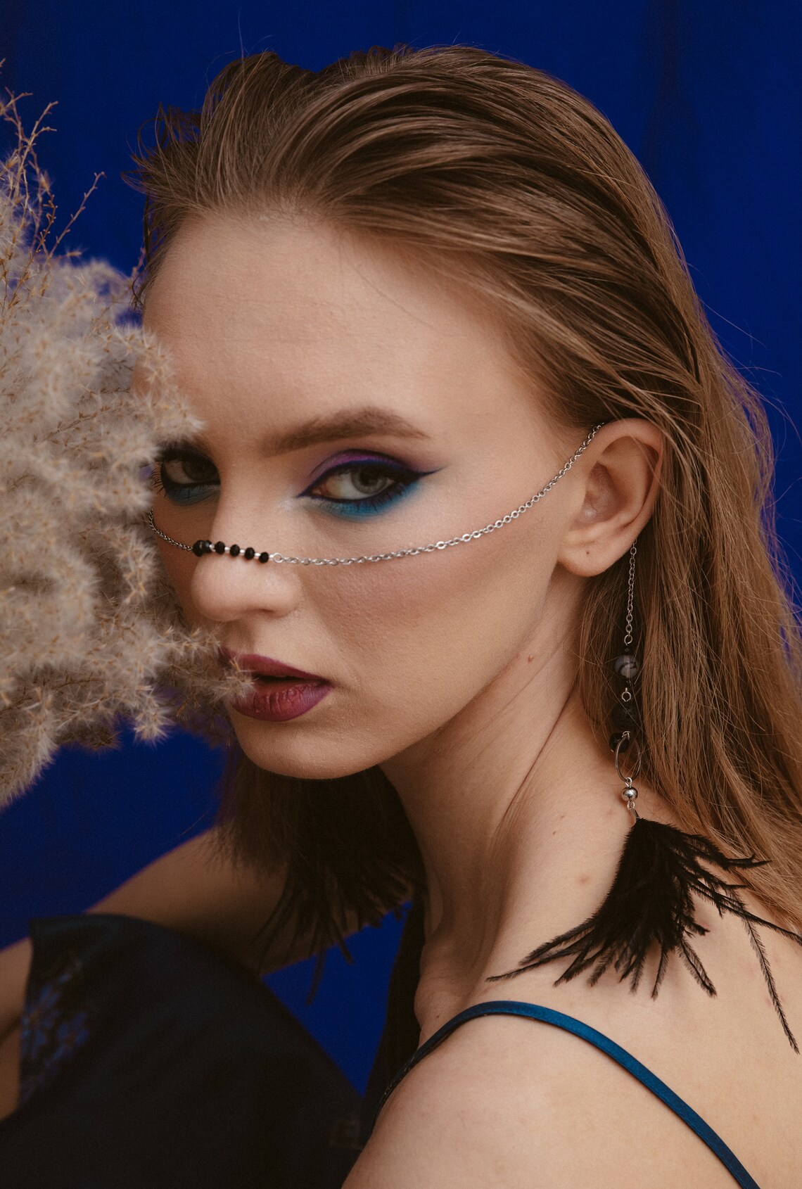 Black Face Chain, Face Jewelry, Silver Face Chain Face Chain, Face Mask ...