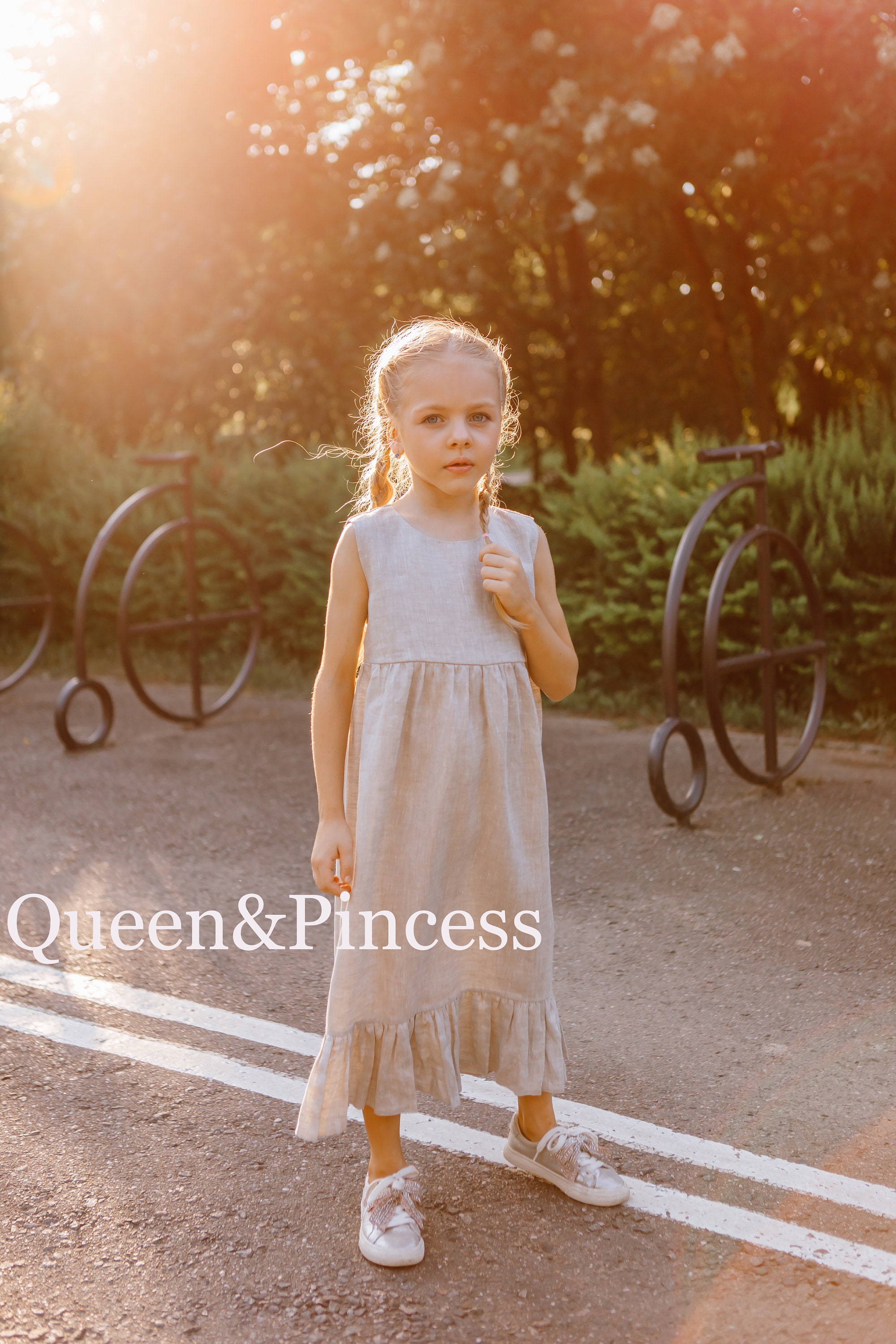 Long Linen Girl Dress Natural Linen Dress Organic Baby - Etsy