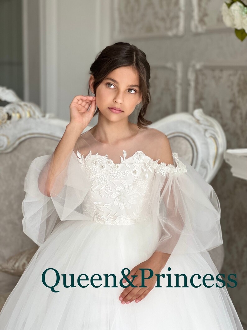 Tulle Flower Girl Dress Ball Gown Wedding Flower Girl Dress Etsy