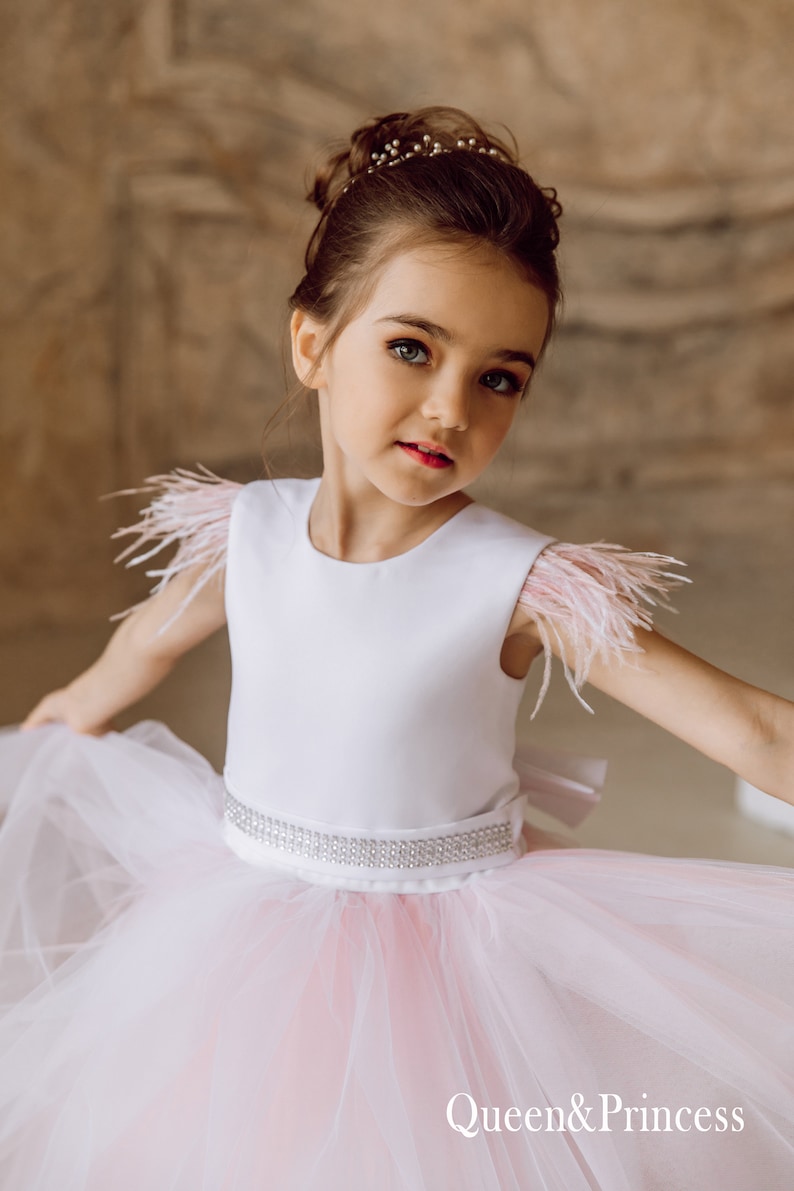 Flower Girl Dress Blush Flower Dress Tulle Flower Girl Etsy