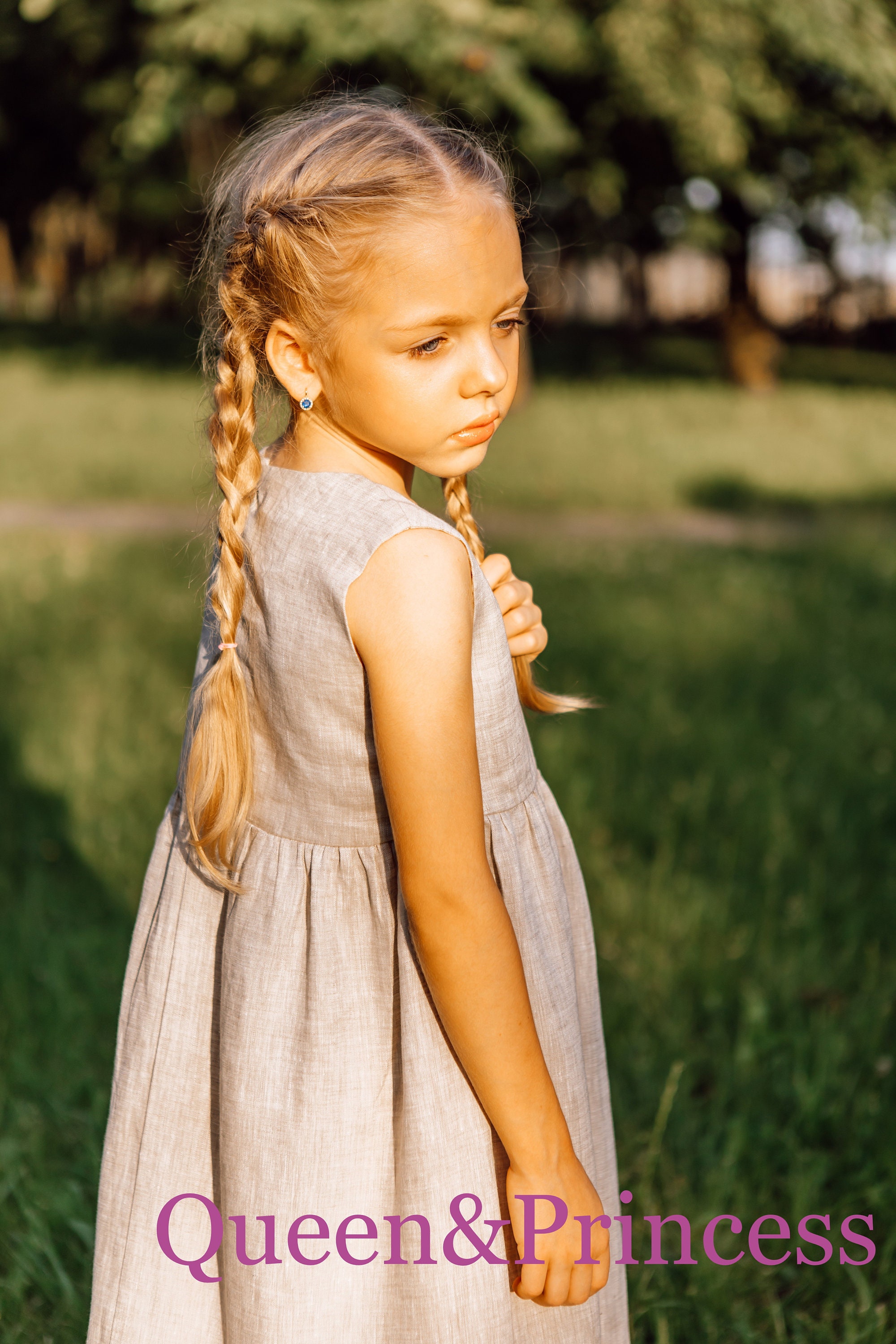 Long Linen Girl Dress Natural Linen Dress Organic Baby - Etsy