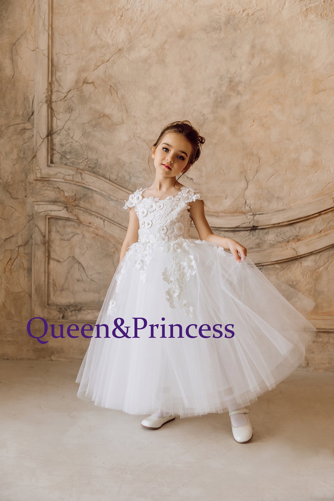 Flower Girl Dress Ivory Flower Girl Dress Lace Flower Girl Etsy
