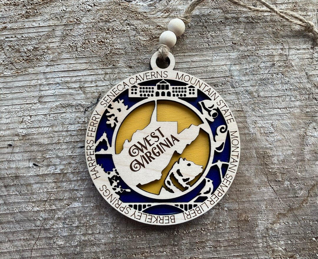 50 States Ornaments, Wooden State Ornament, Patriotic Christmas ...