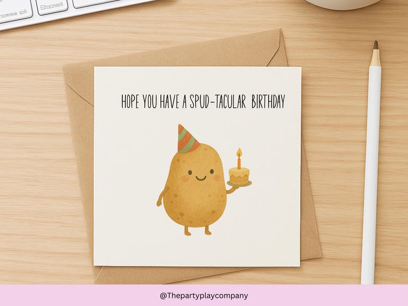 Funny Potato Birthday Card: Spud-tacular Pun Card - Etsy