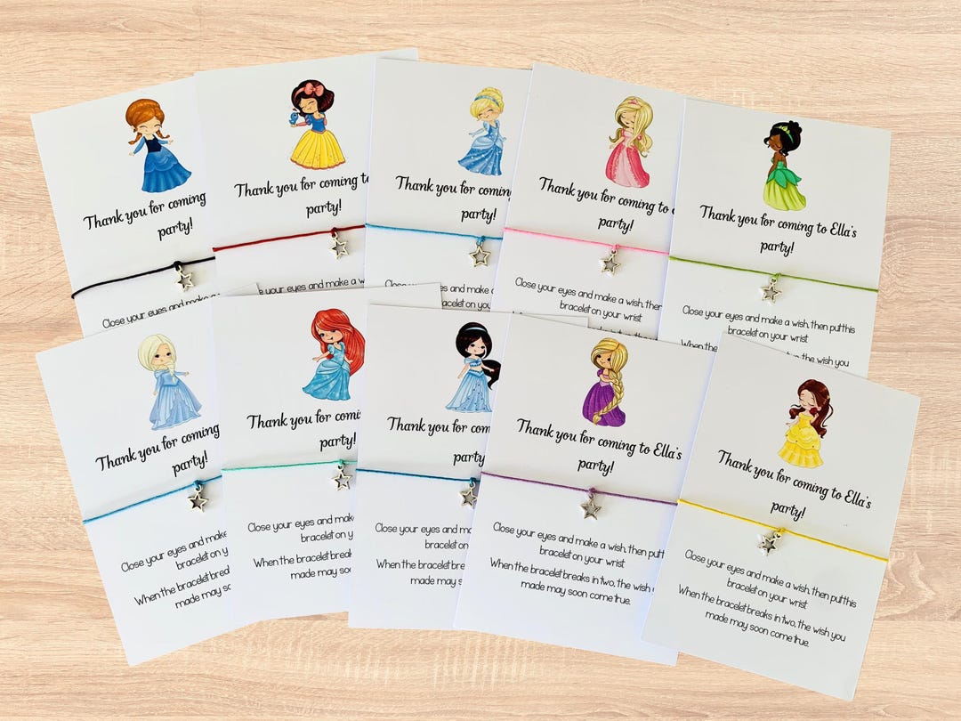 Personalized Princess Wish Bracelet: Kids Party Favor, Silver Star ...