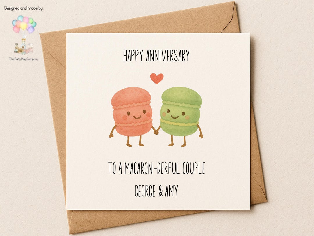 Macaron Anniversary Card – Funny Food Pun, Personalised Couple Gift - Etsy