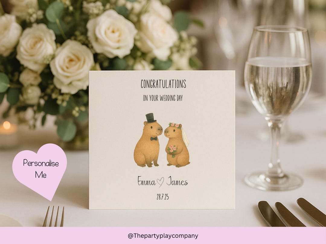 Personalized Capybara Wedding Card | Engagement Anniversary - Etsy