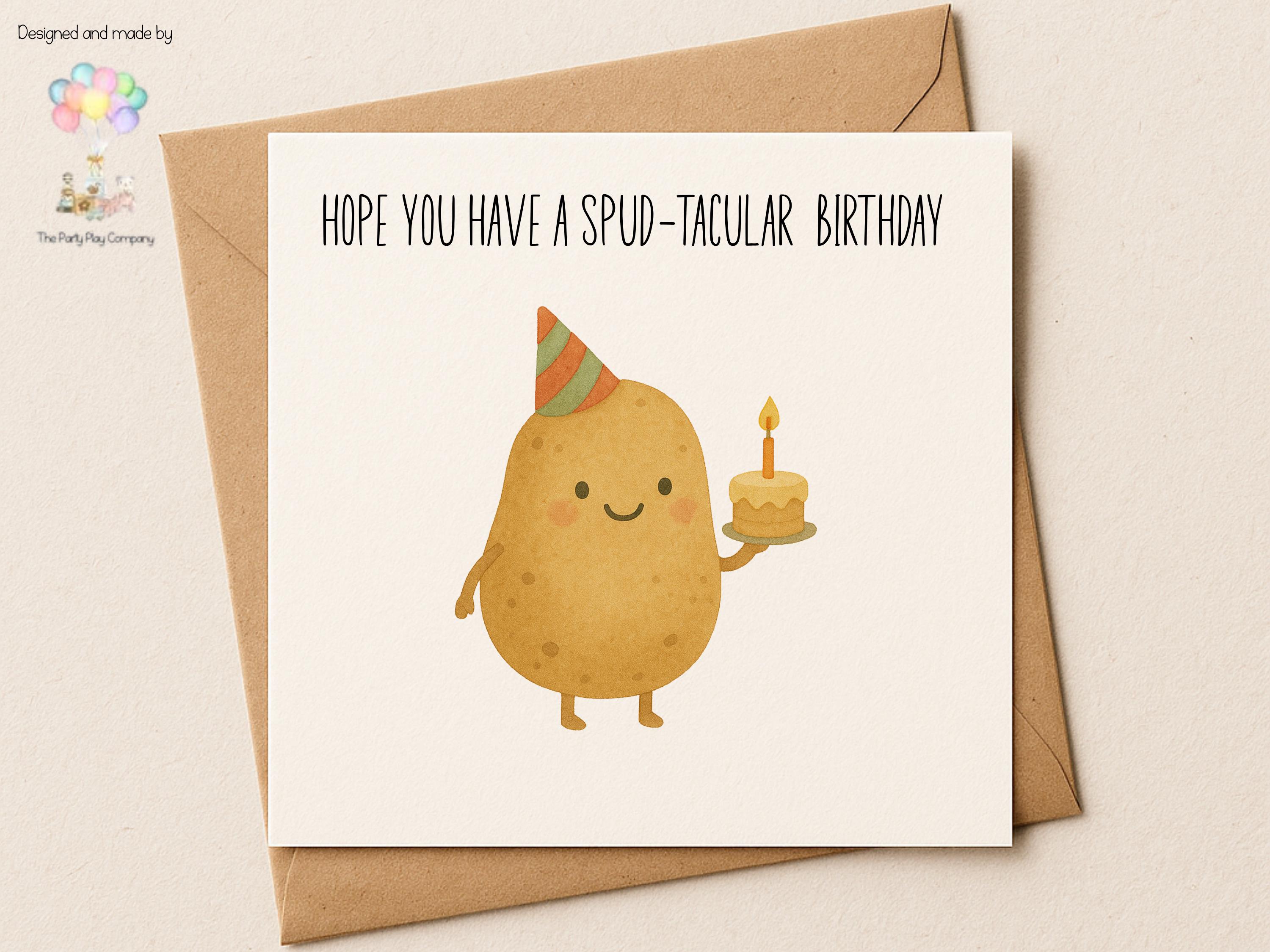 Funny Potato Birthday Card: Spud-tacular Pun Card - Etsy