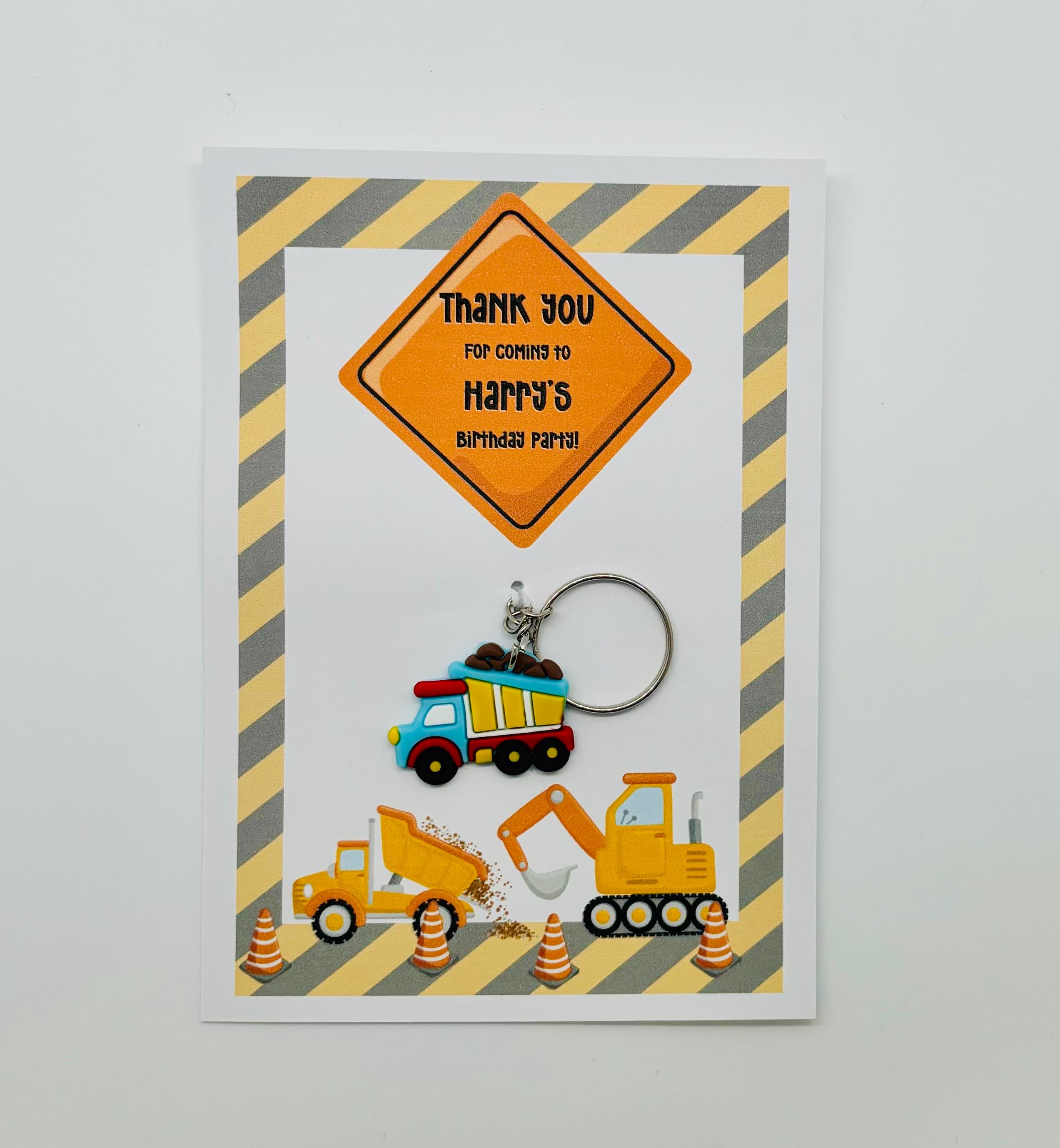 Personalized Construction Keyring Party Favors - Set of 6 - Etsy