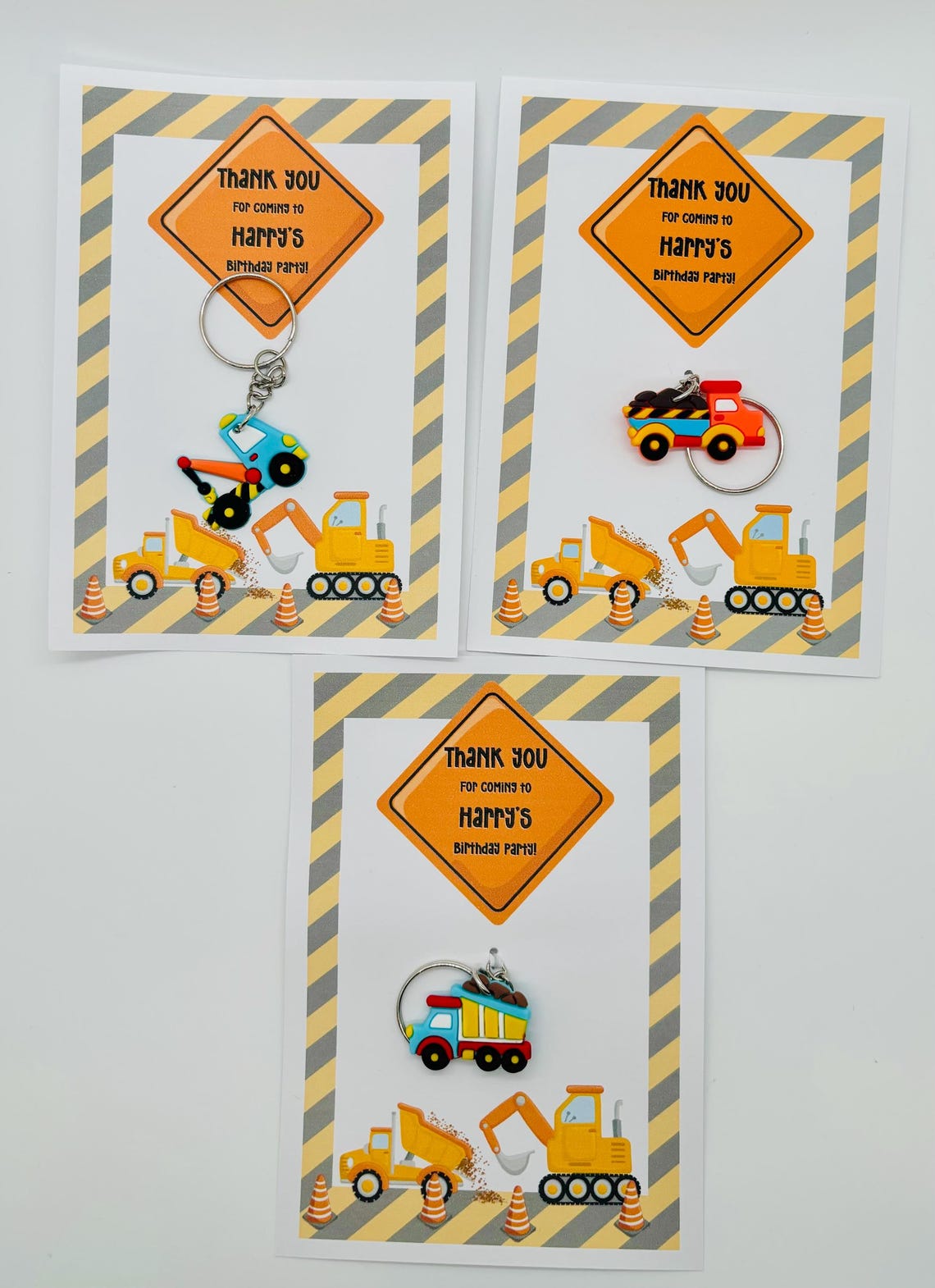 Personalized Construction Keyring Party Favors - Set of 6 - Etsy