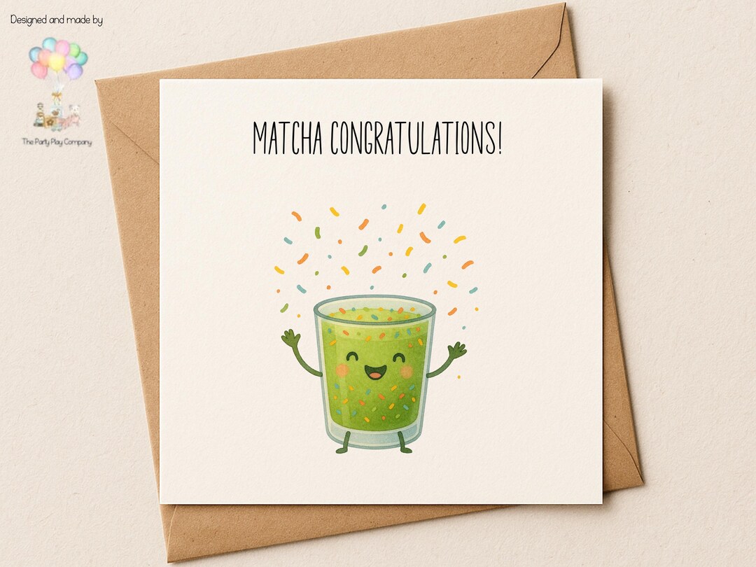 Funny Matcha Congratulations Card – Pun Greeting for New Job - Etsy