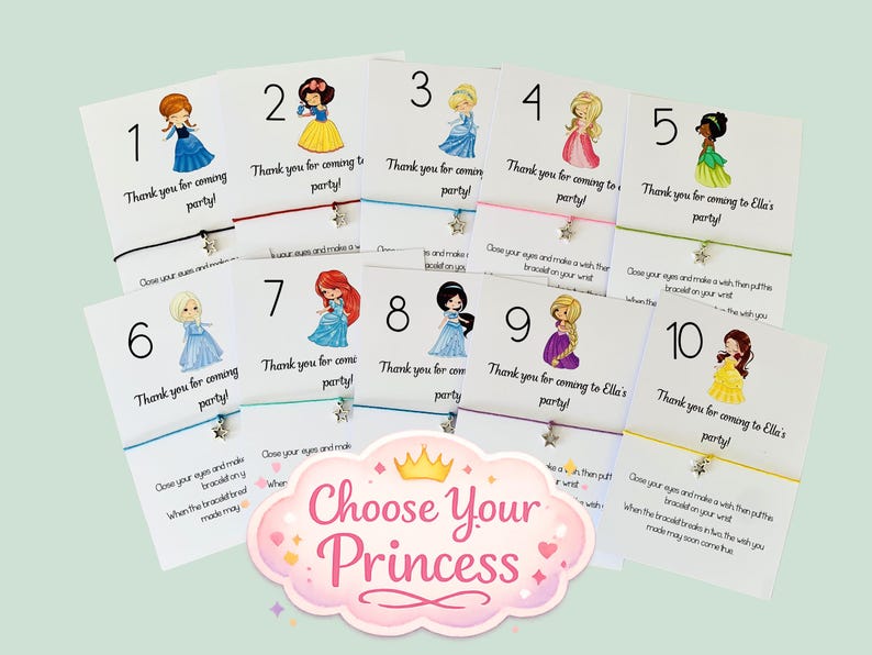 Personalized Princess Wish Bracelet: Kids Party Favor, Silver Star ...