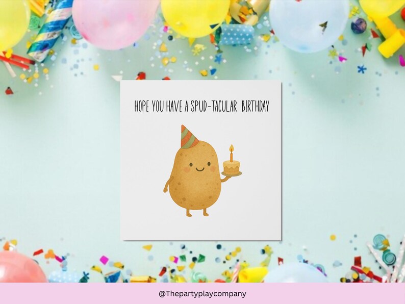 Funny Potato Birthday Card: Spud-tacular Pun Card - Etsy
