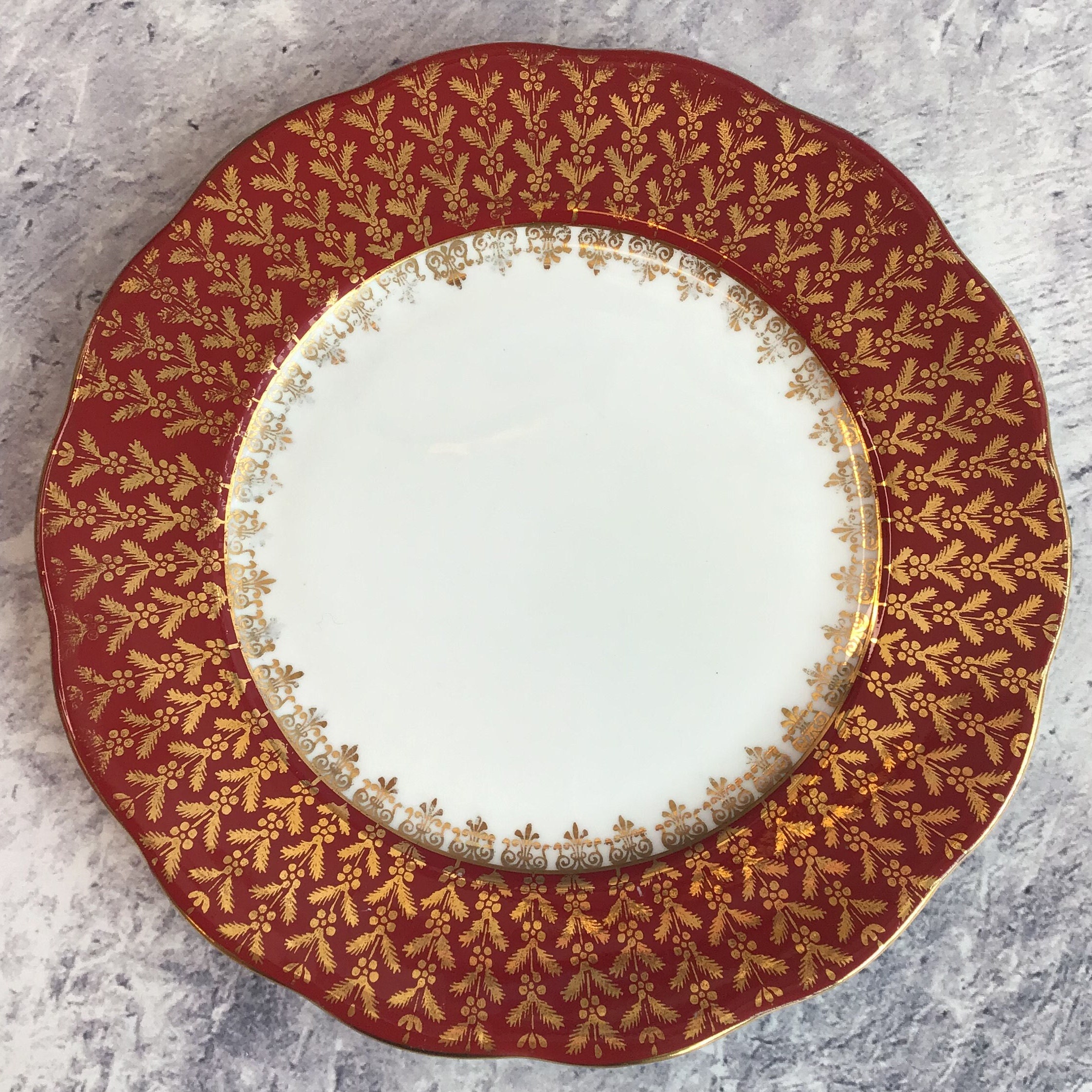 Vintage Queen Anne Red & Gold Bone China Tea / Side Plate - Pattern 253 ...