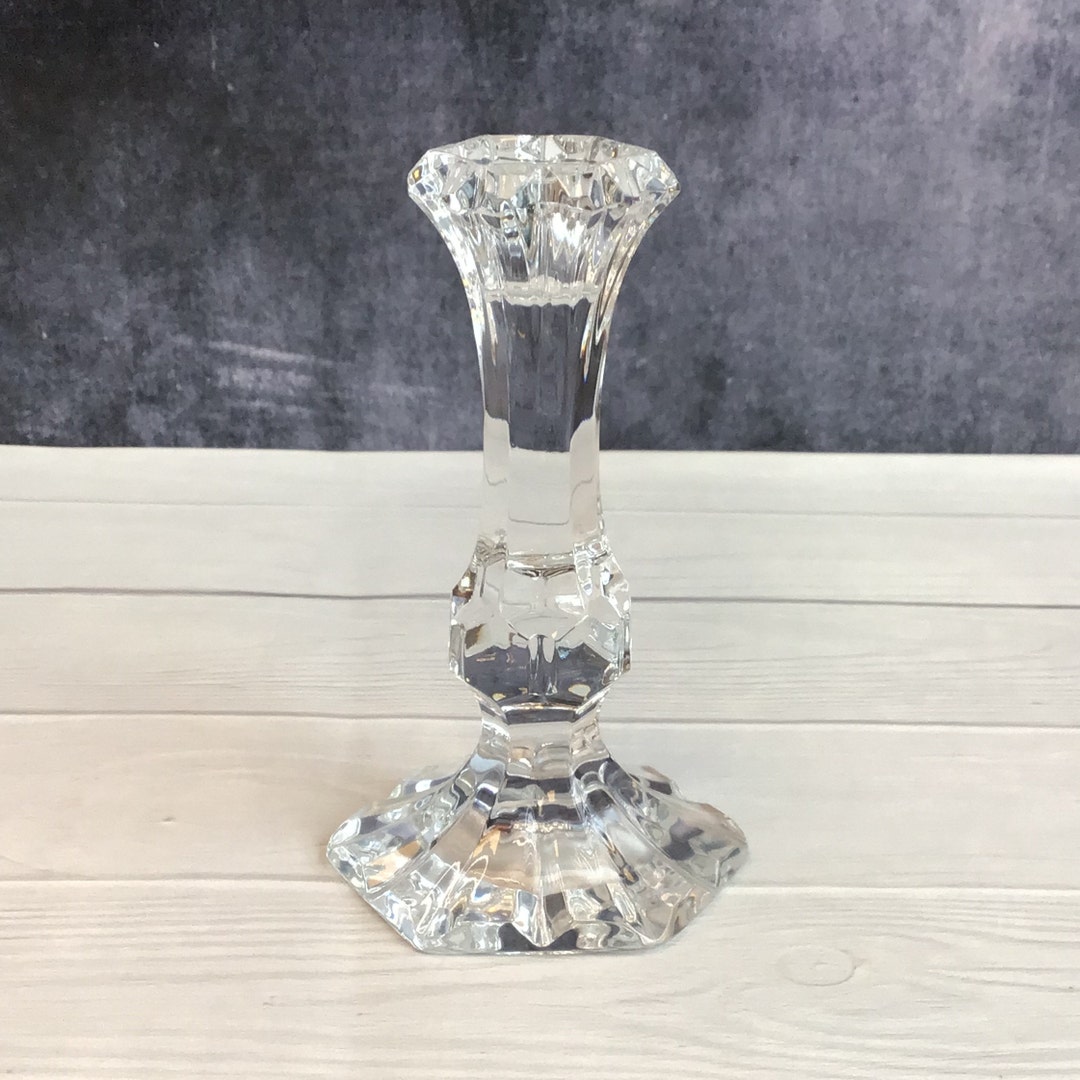 Single Vintage Sparkling Crystal Cut Glass Candlestick Holder - Etsy