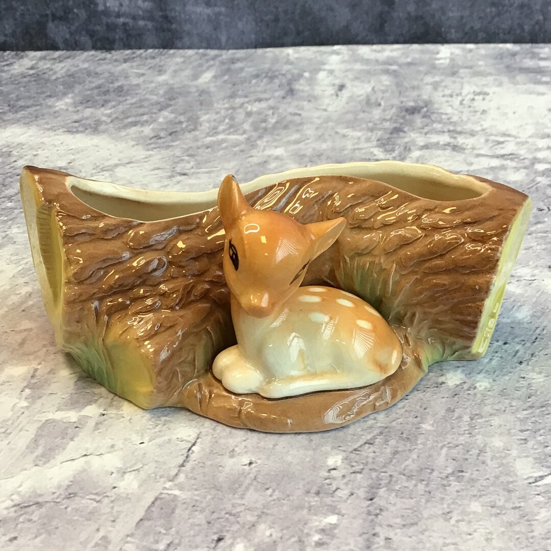 Vintage Hornsea Pottery Royal Fauna #10 Baby Deer With Log Flower ...