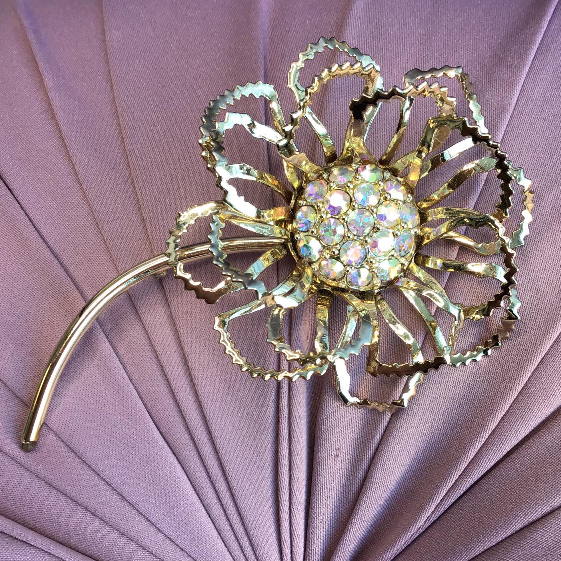 Large Vintage Mid Century Sarah Coventry Allusion Flower Brooch 1968 ...