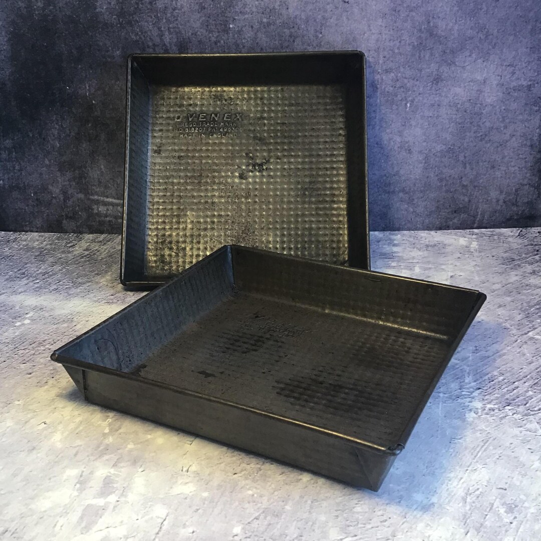Pair of Rustic Vintage Ovenex Pat 485300 Square Sandwich Cake Baking ...