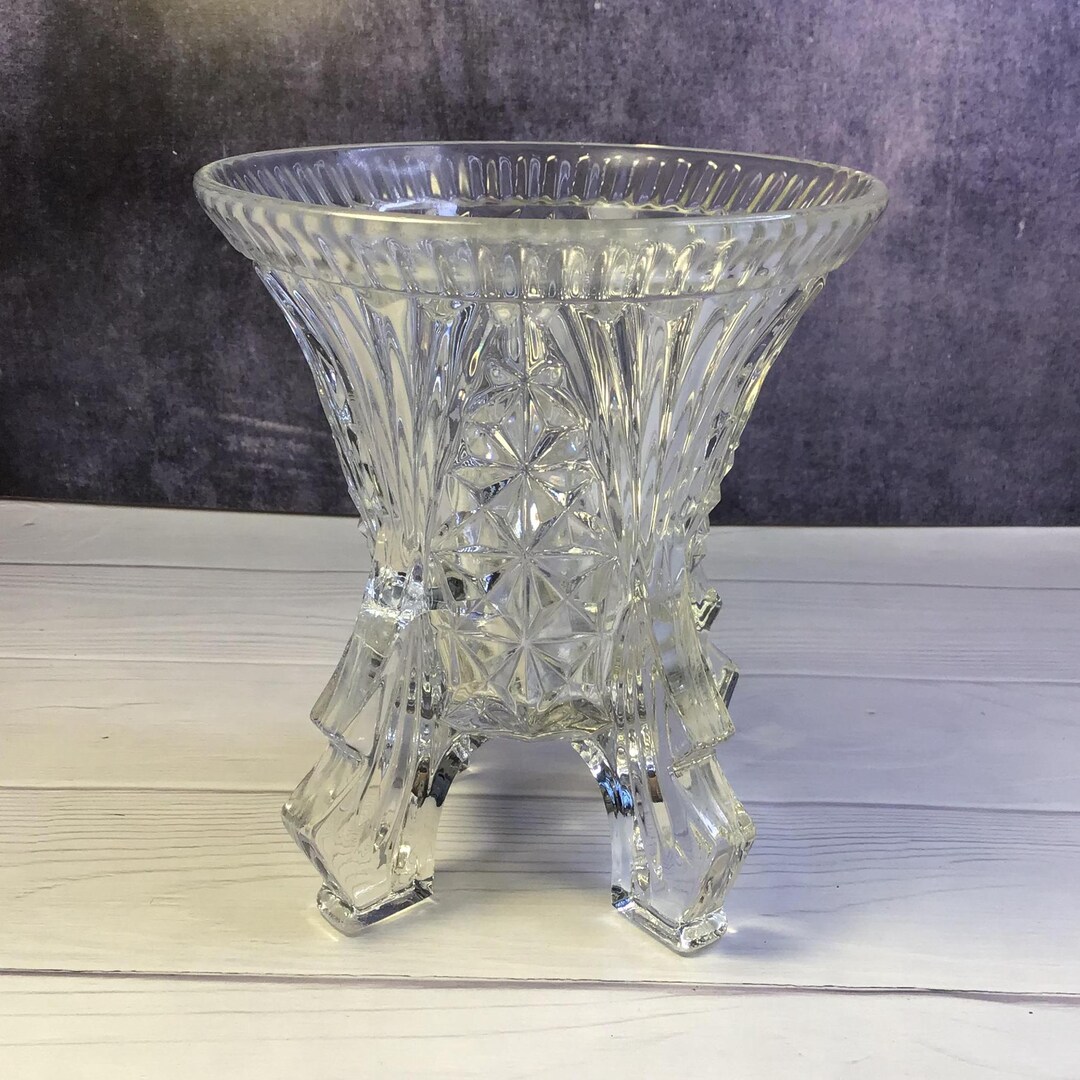 Vintage 1930s Art Deco Libochovice Czechoslovakia Four-legged Clear ...