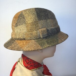 Vintage Mybro Checkmate Trilby Hat - British Made 100% Wool Brown Plaid ...