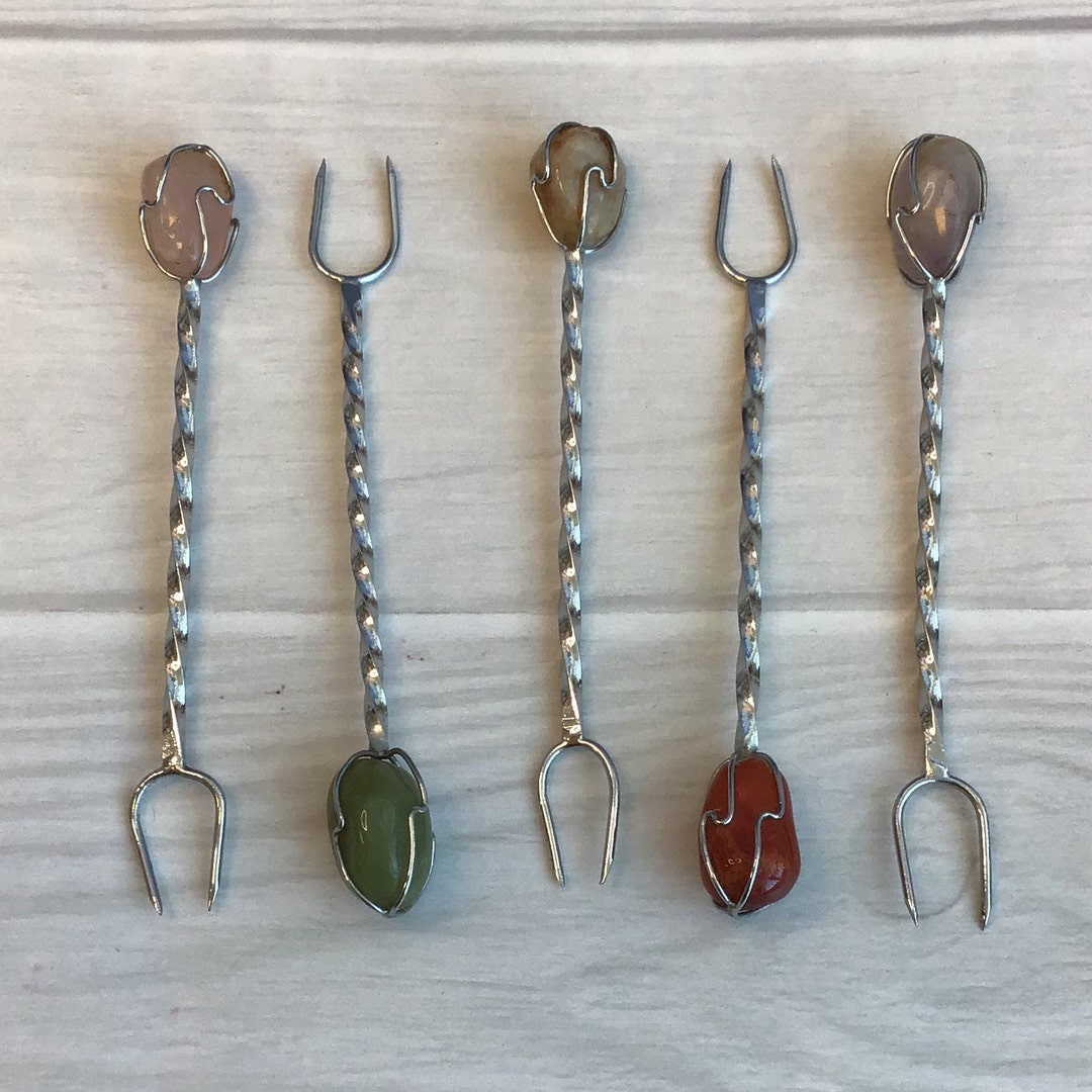 Set of 5 Vintage Mid Century Estilo Brazilian Cocktail Forks, Hors D ...