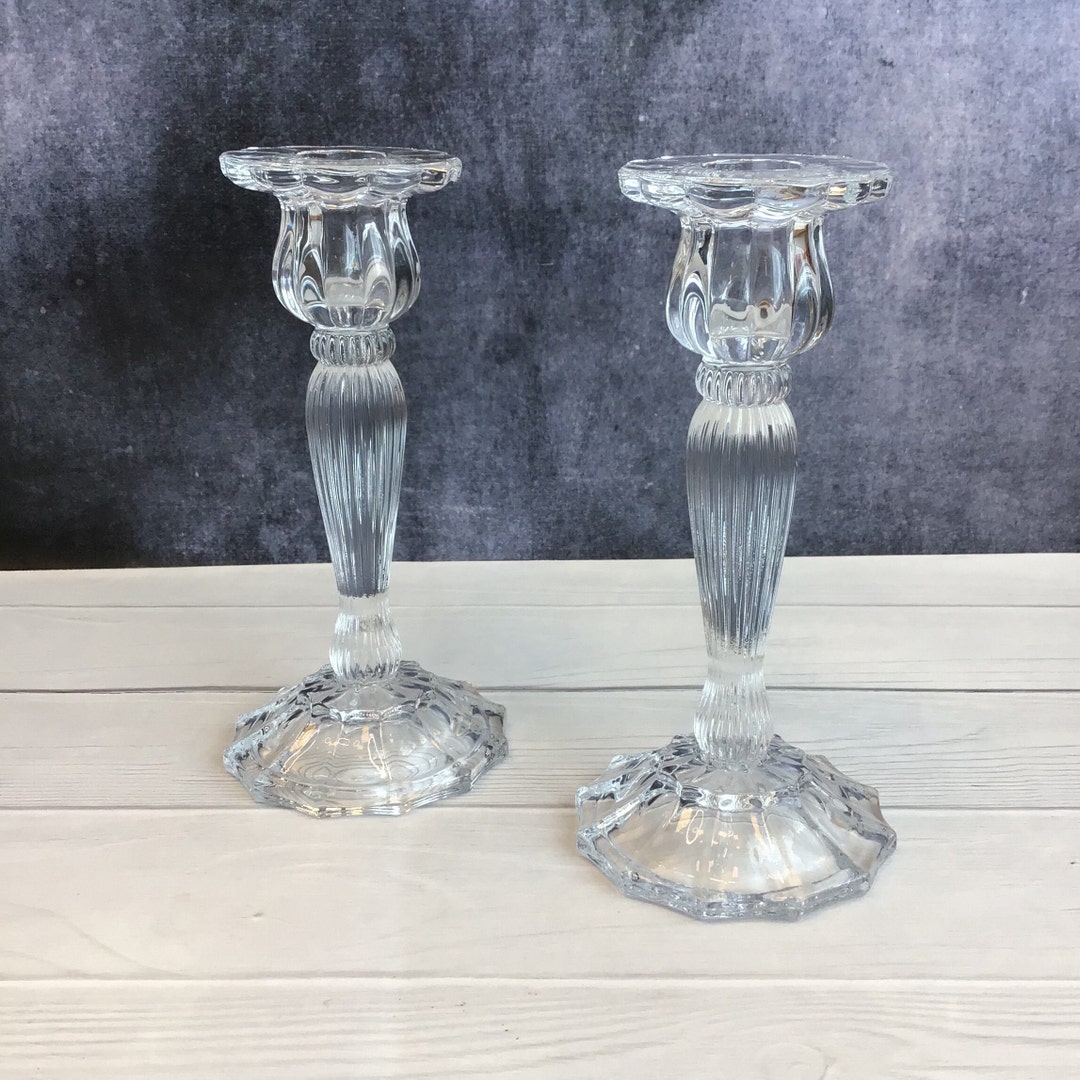 Pair of Vintage Shannon Crystal Triumph Candlesticks, Matching Vintage ...