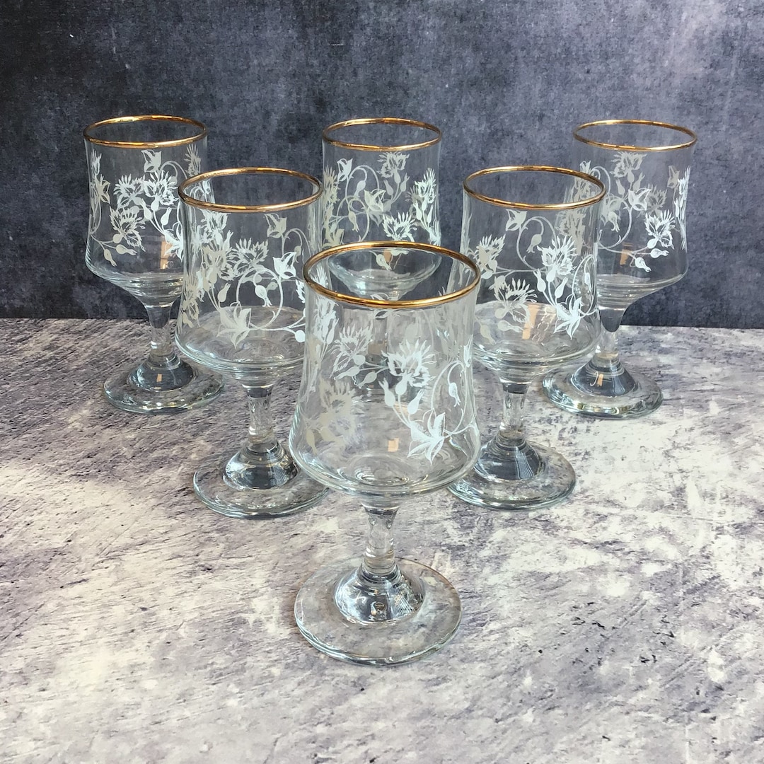 Vintage Mid Century Boxed Set of 6 Sherry Glasses - Honeysuckle by Dema ...